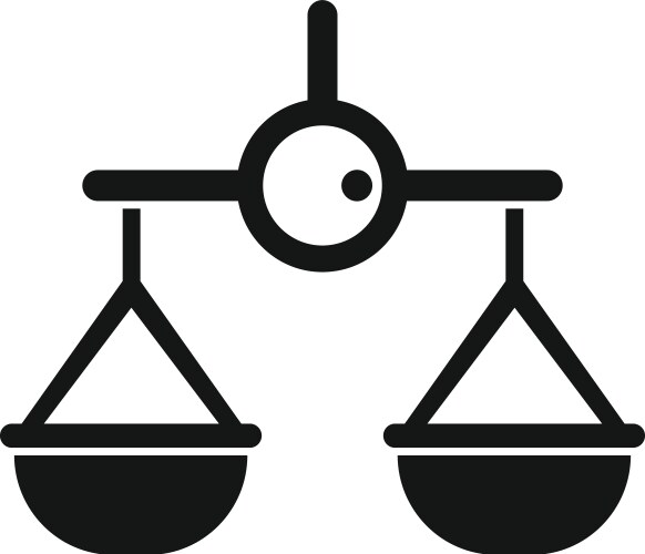 Balance scale comparing weight showing justice Vector Image