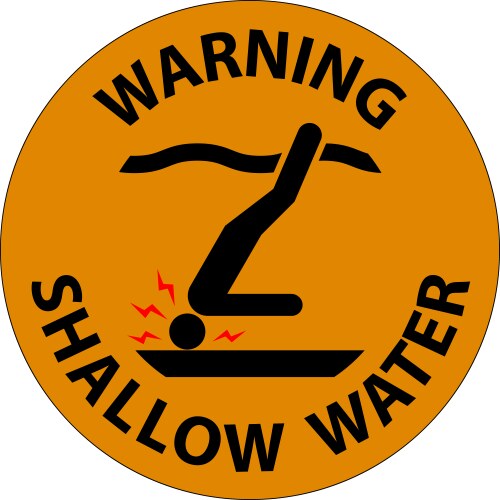 Water safety sign warning - shallow Royalty Free Vector