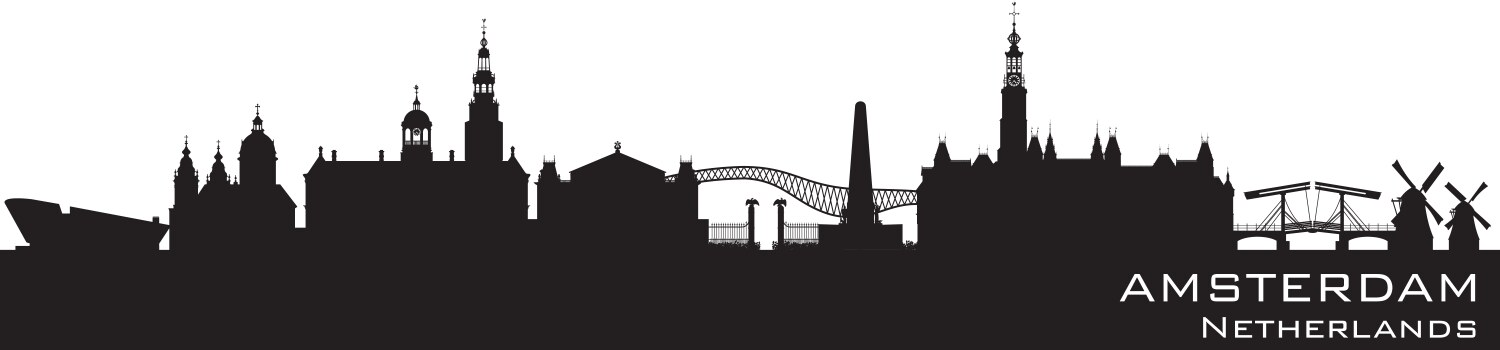 Amsterdam Netherlands Silhouette Skyline Vector Images (over 360)