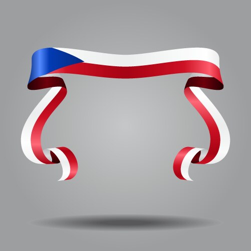 Czech Flag Wavy Ribbon Royalty Free Vector Image