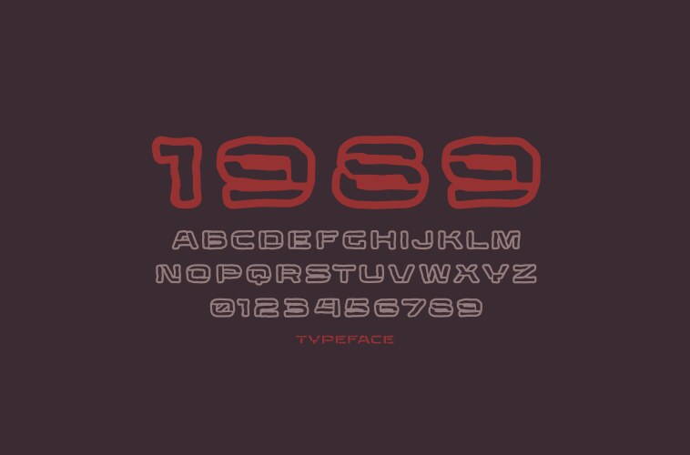 Hollow decorative sans serif font Royalty Free Vector Image