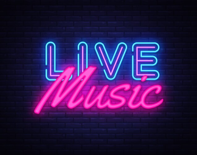 Dj music neon sign night party design Royalty Free Vector
