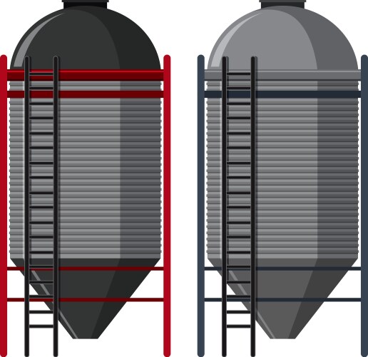 Silos filled with variety of commodities Vector Image