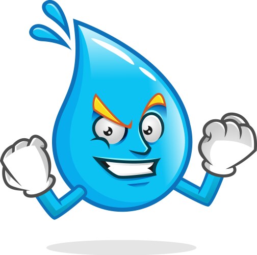 Water drop cartoon character Royalty Free Vector Image