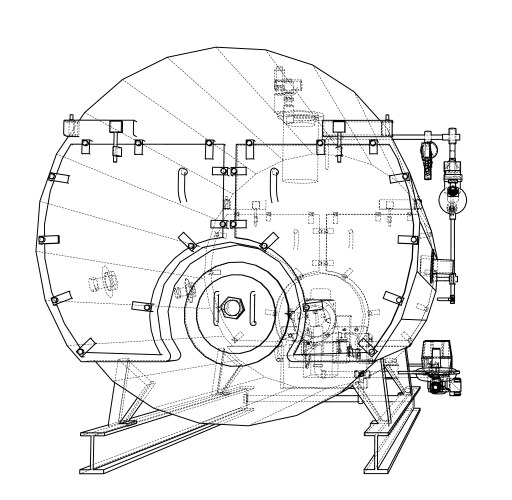 Outline drawing or sketch of cylindrical device Vector Image