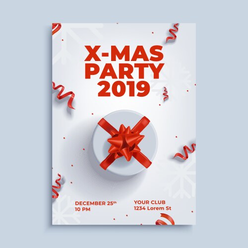 Mockup christmas poster empty blank a4 size Vector Image
