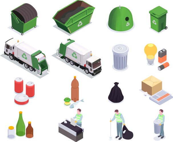 Garbage and recycling sorting for environmental Vector Image