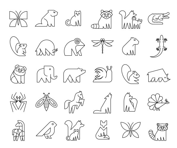 Animals logos collection Royalty Free Vector Image