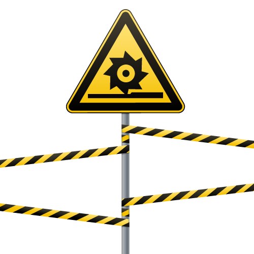 Caution cutting shafts safety warning sign Vector Image