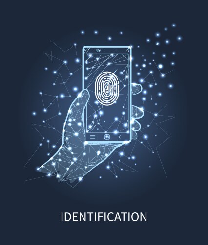 Identification fingerprints poster print in frame Vector Image