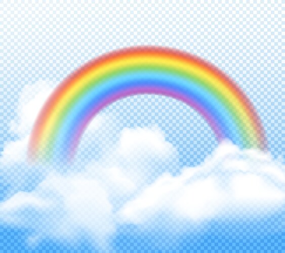 Colorful rainbow in blue sky Royalty Free Vector Image