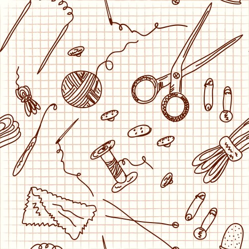 Sewing pattern background Royalty Free Vector Image