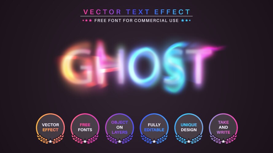 Cyber unicorn - editable text effect font style Vector Image
