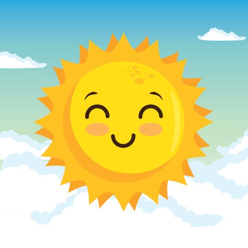 Happy cartoon sun Royalty Free Vector Image - VectorStock