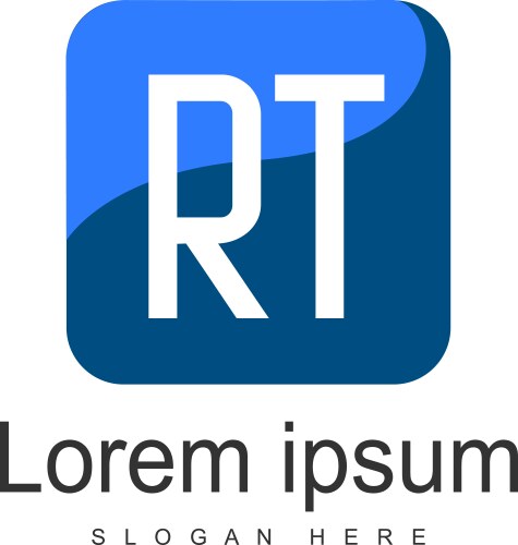Initial rt logo template with modern frame Vector Image