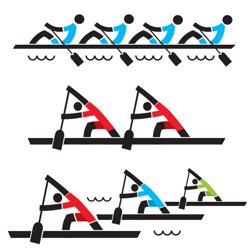 Team rowing Royalty Free Vector Image - VectorStock