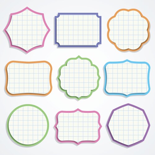 Doodle note sketch notebook memo paper various Vector Image