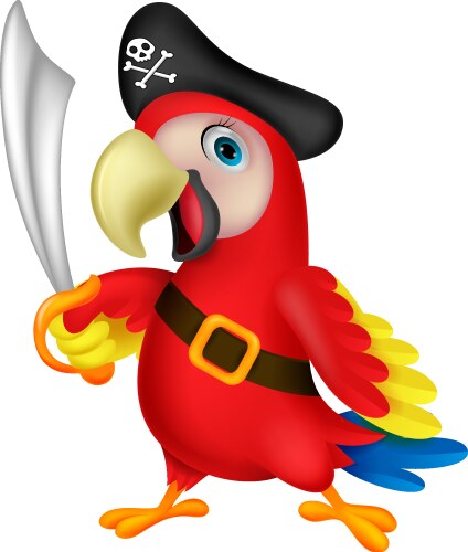 Cartoon pirate parrot Royalty Free Vector Image