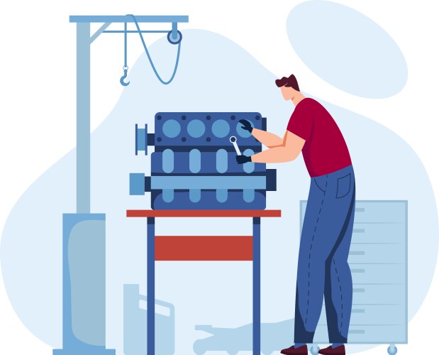 Professional auto mechanic cartoon character Vector Image