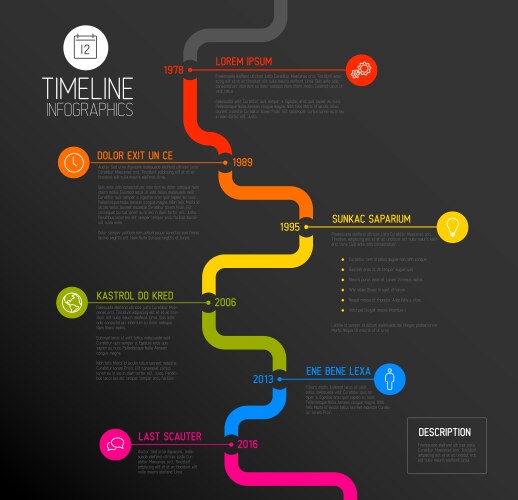 Infographic timeline report template Royalty Free Vector