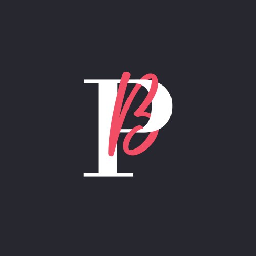 Letter pw logo perfectly blended initials Vector Image