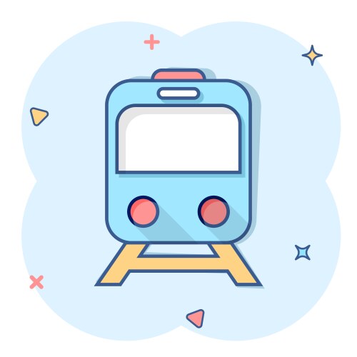 Metro icon in flat style train subway on white Vector Image