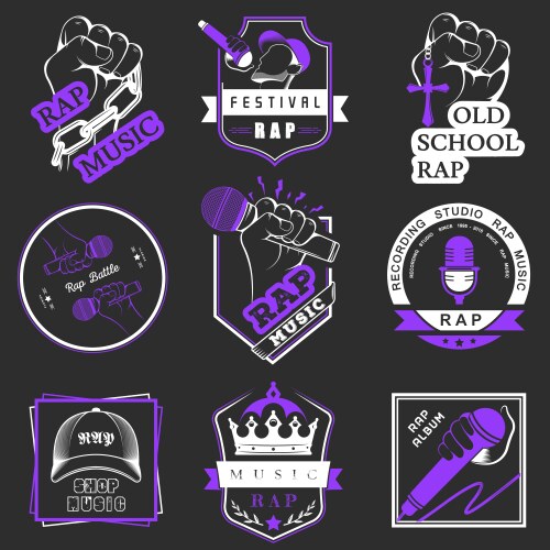Rap music logo Royalty Free Vector Image - VectorStock