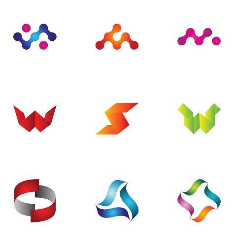 Logo design elements set 08 Royalty Free Vector Image