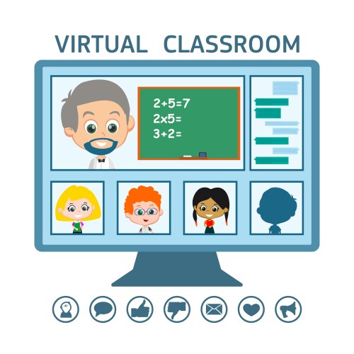 Online class for home education Royalty Free Vector Image