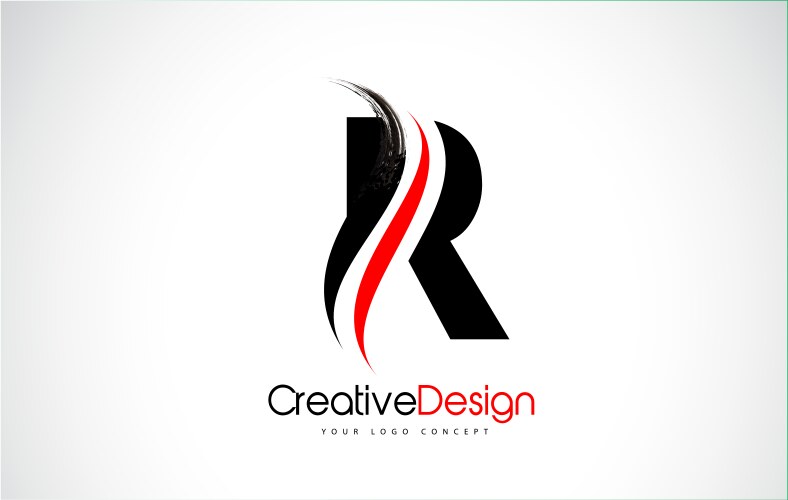 Dr d r brush logo letters with red and black Vector Image