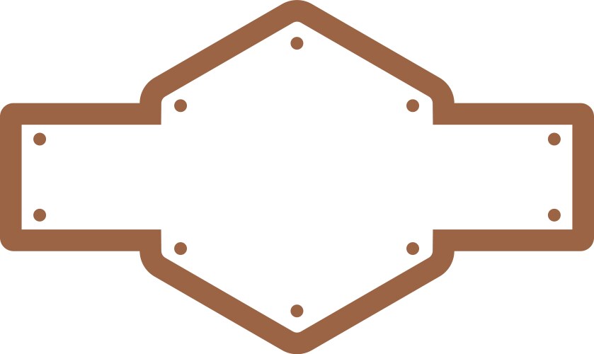 Blank western sign board graphic design template Vector Image