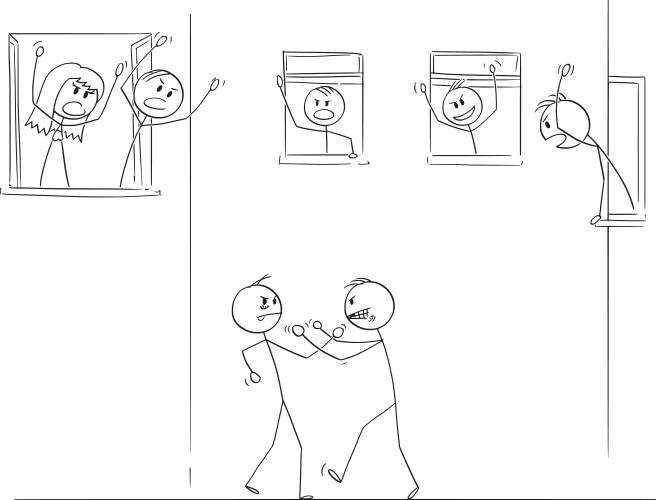 Cartoon two angry men arguing or fighting Vector Image