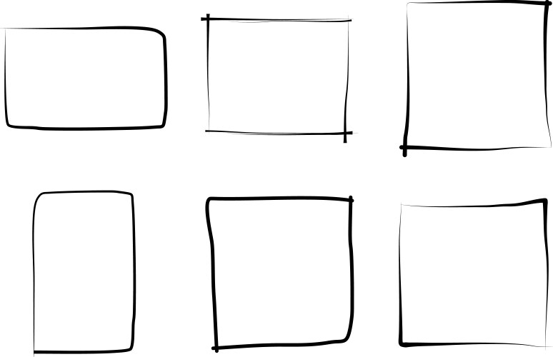 Hand drawn frame square double thin line Vector Image