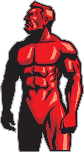 Anime manga muscle man Royalty Free Vector Image