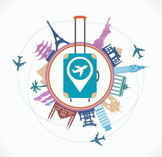 Travel and tourism background Royalty Free Vector Image