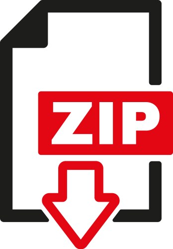 Zip file icon archive and compressed symbol Vector Image