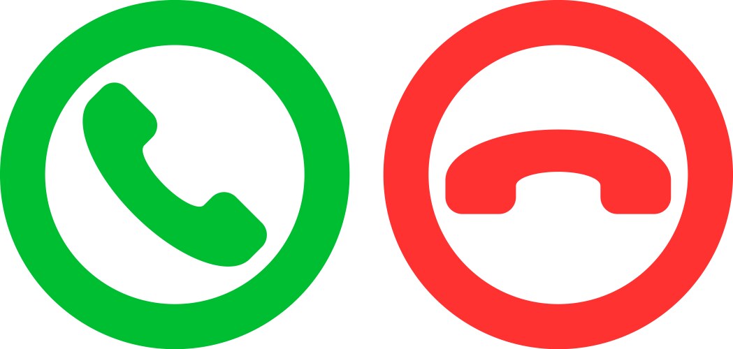 Round green button for call with phone icon Vector Image
