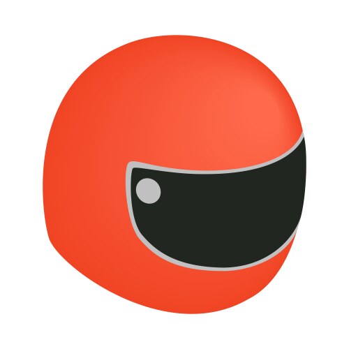 Red motor racing helmet with glass visor Vector Image