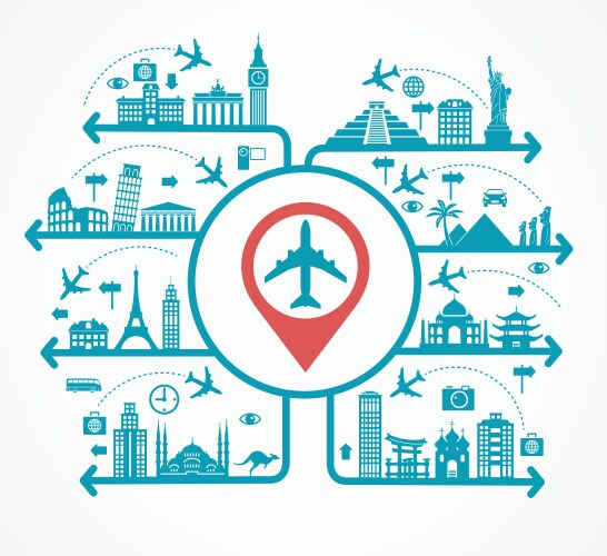 Travel and tourism background Royalty Free Vector Image