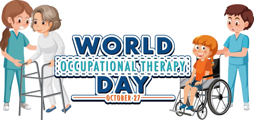 World occupational therapy day text design Vector Image