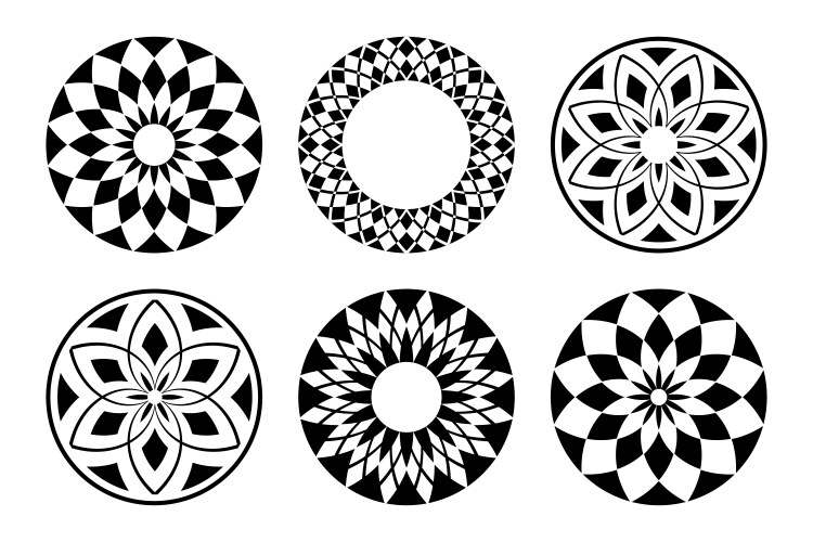 Radial circle patterns Royalty Free Vector Image