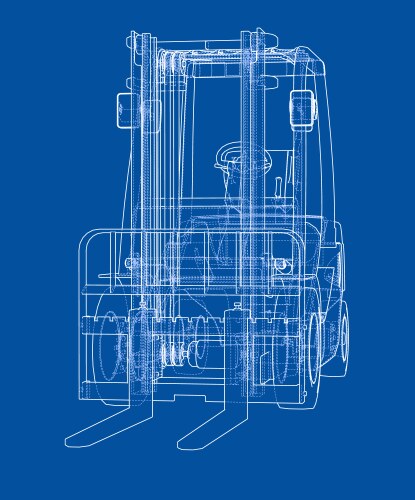 Forklift isometric blueprints Royalty Free Vector Image Forklift isometric blueprints Royalty Free Vector Image