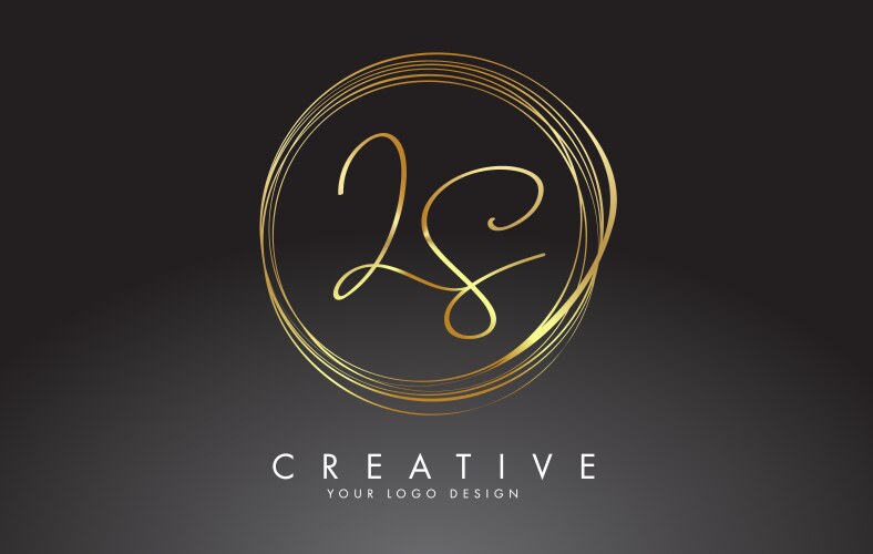 Letters as a s logo with golden minimalist Vector Image