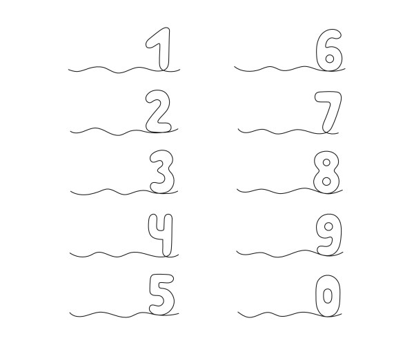 Continuous Line Numbers Vector Images (over 1,500)