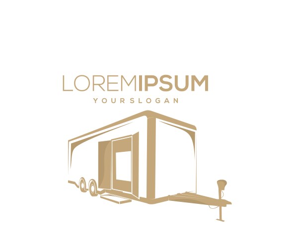 Silhouette logo design icon trailer Royalty Free Vector