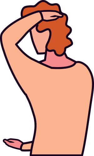 Young man back position on white background Vector Image