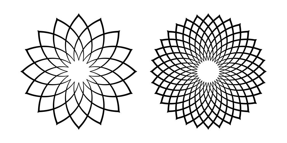 Flower Black Symmetrical Simple Vector Images (over 1,000)