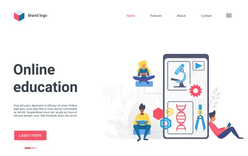 Elearning and online lesson concept Royalty Free Vector