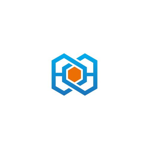 Circle shape connect logo Royalty Free Vector Image