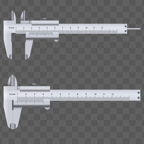 Vernier caliper and scale Royalty Free Vector Image